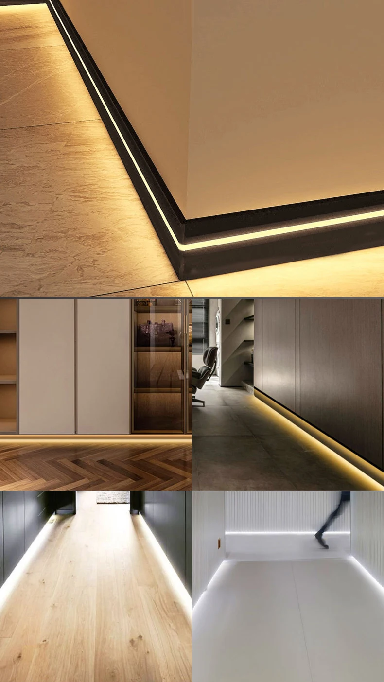 Aluminum Alloy LED Light Luminous Baseboard Foshan Building Materials ...