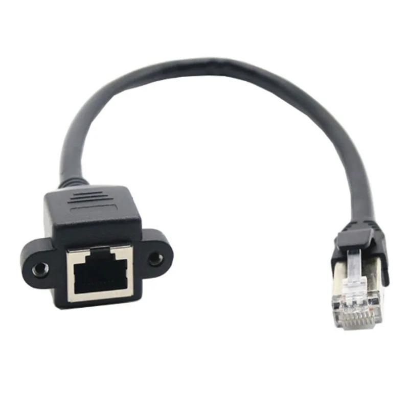 Rj45 Cat6 Extension Cable With Screw M3*8mm Male To Panel Mount Rj45 ...