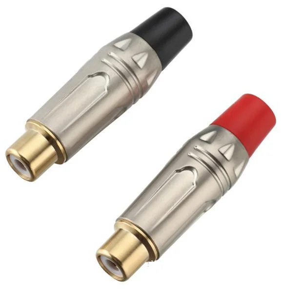 Carbon Fiber RCA Plug: Audio Jack, Gold Plated Copper Splice Adapter