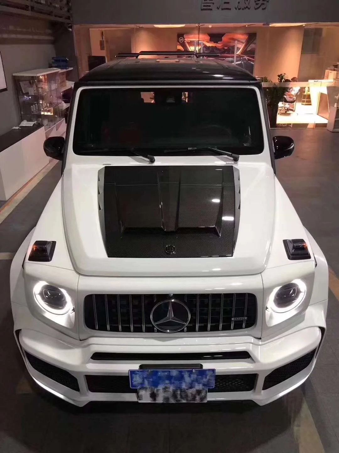 For Mercedes Benz W464 G500 G550 G63 19+ Bra Style Carbon Fiber Hood ...