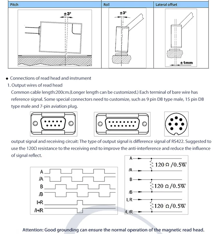 Magnetic Scale Tape Magnetic Sensor Reader Head Linear Displacement ...