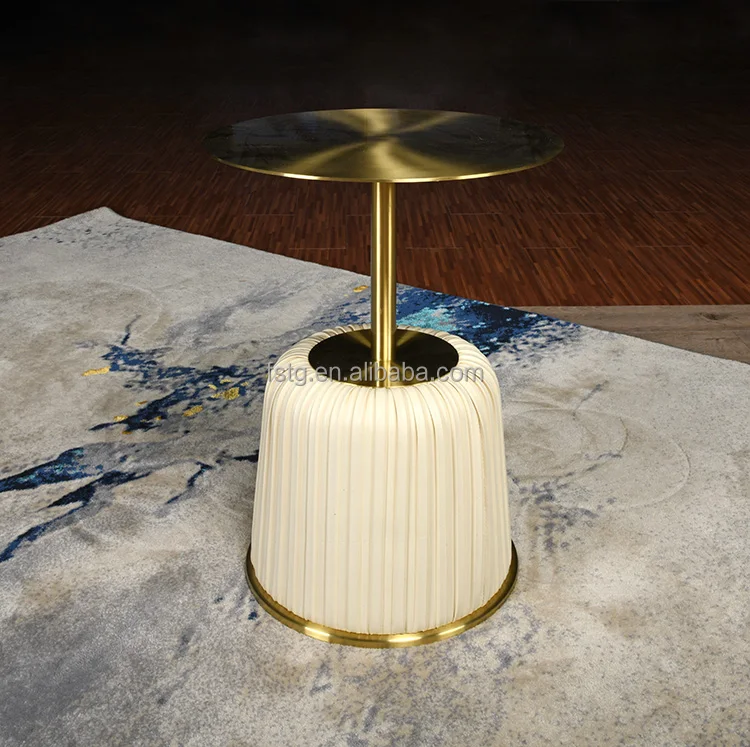 Italian Design Marble Look Round Pleated Coffee Table With Gentle Pleats - Buy Pleated Coffee ...