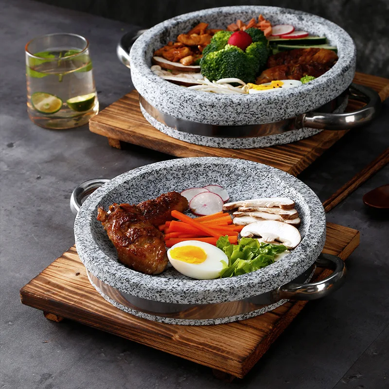 Wholesale Granite Stone Pan Natural Stone Dish Flat Cooking Pots And ...