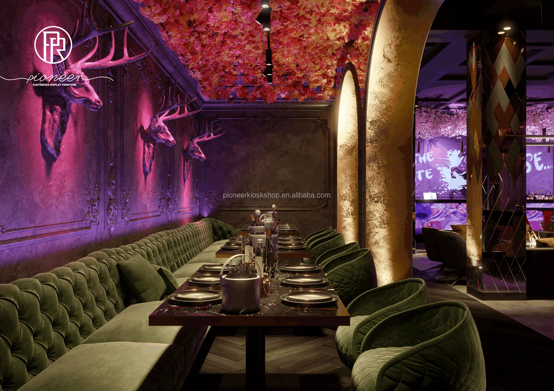 Luxury Bar Furniture: Translucent Marble LED Counter for Nightclubs ...