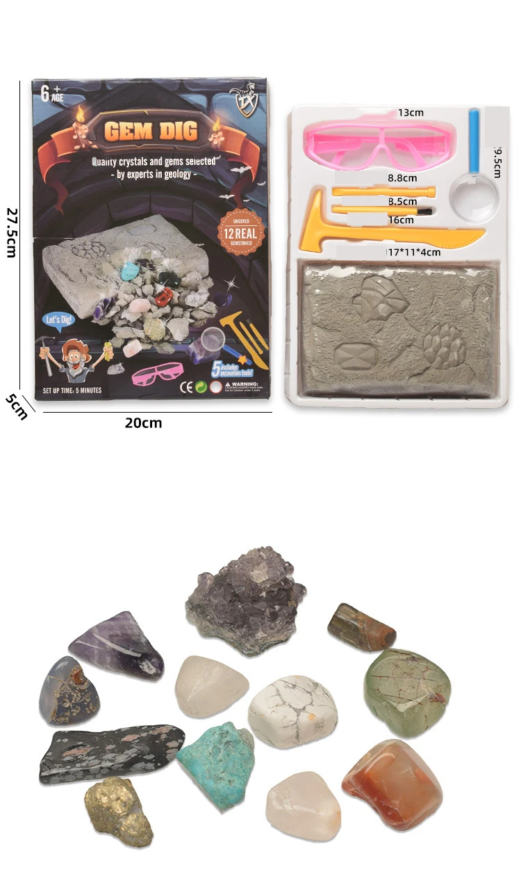 New Archaeology Dig Gemstone Toy Kit Creative Diy Children's ...