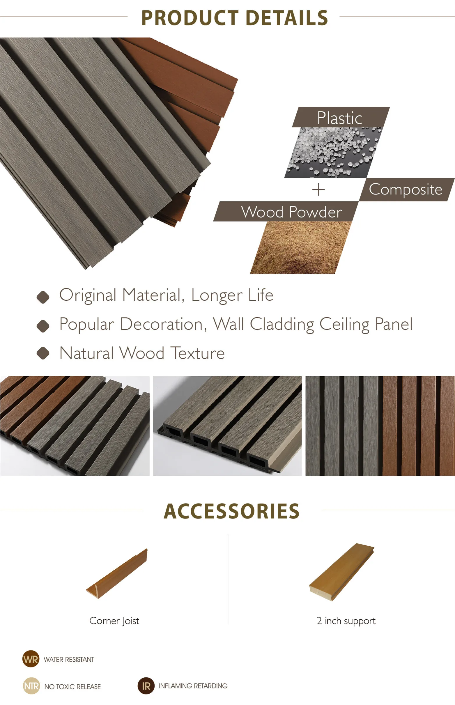 Modern Design Wpc Wall Panel Superior Impact-resistant Co-extruded Wpc ...