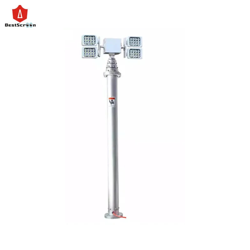 10m Customized Telescopic Mast Pole Pneumatic Telescopic Light Tower 4 ...