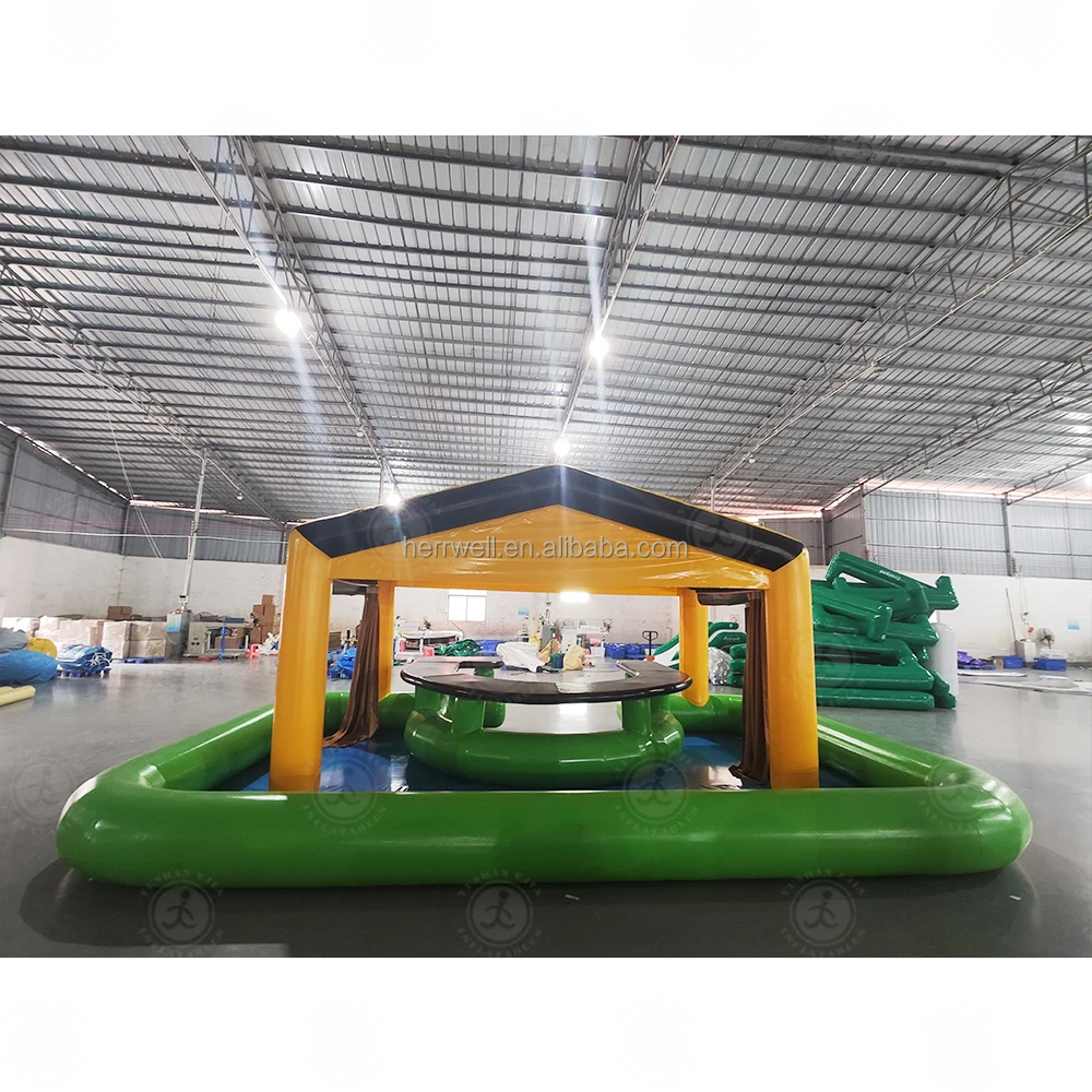 Giant Outdoor Inflatable Water Park Bar with Big Pool Portable Indoor ...