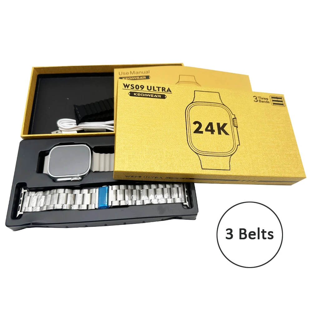 Ws09 G9 Ultra Max 24k Gold 3 Bands Straps Smart Watch Bt Call Relogio ...