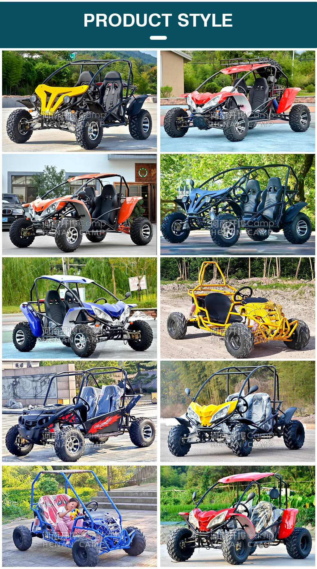 CAMP 200cc Gas Powered Go Kart for Adults - 2 Seater Off Road Buggy ...