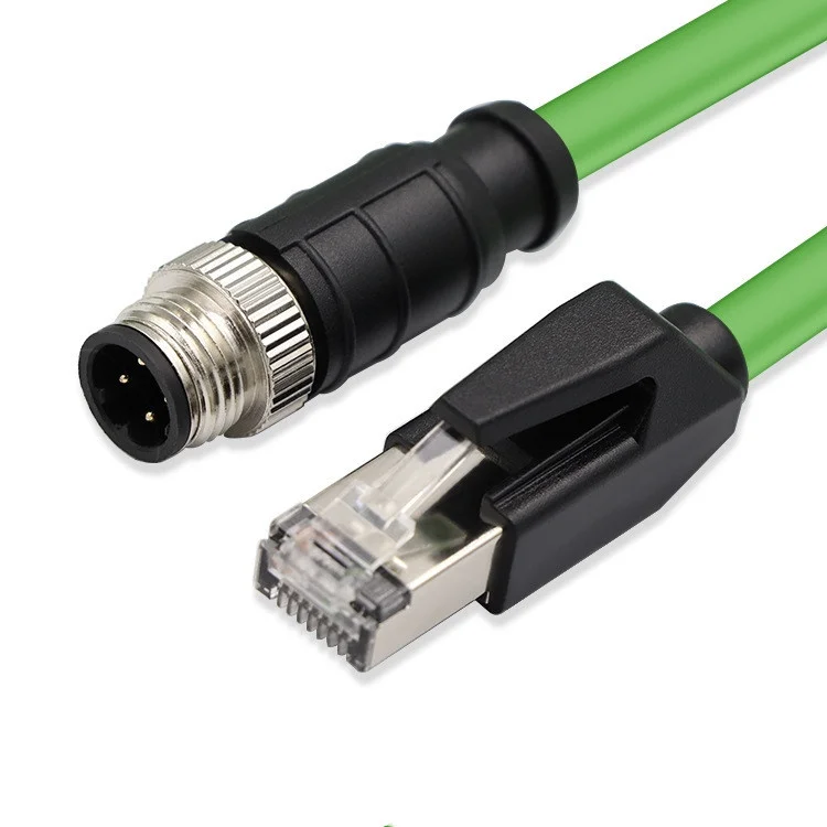 M12 Ethernet 4 Pin To Rj45 Cat5e Cable Bare Copper Communication Cable ...