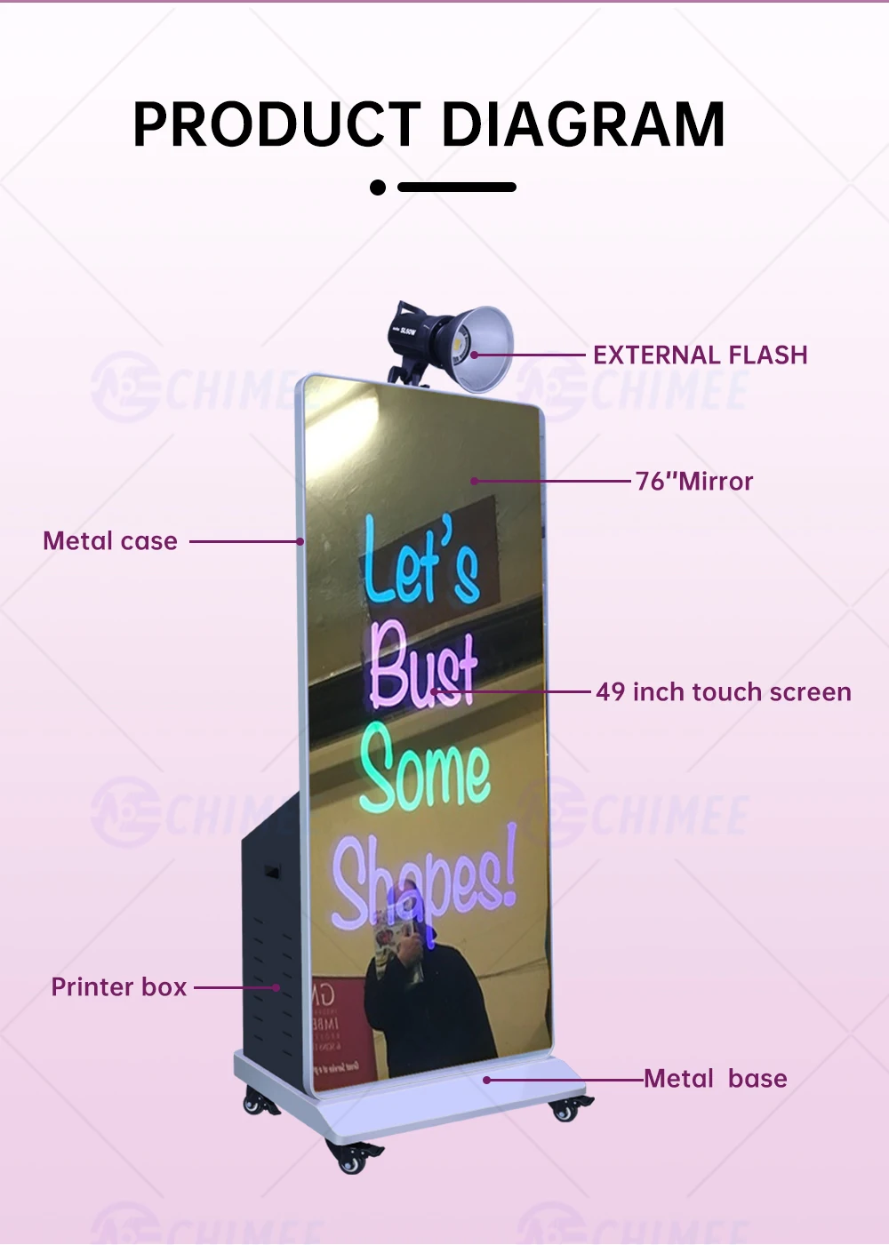 Magic Mirror Photobooth Printer Camera Mini Pc LCD 49 Inch Touch ...