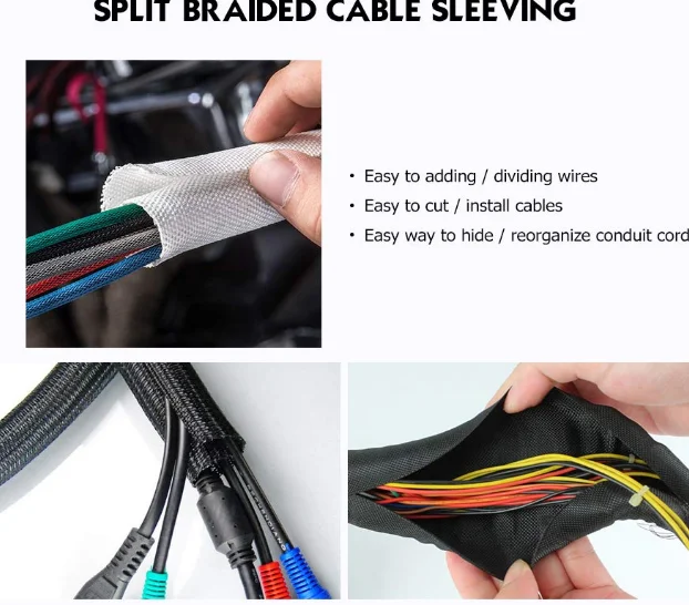 Braided Sleeving Expandable JDD Split Woven Cable Wrap Sleeve Cover for ...