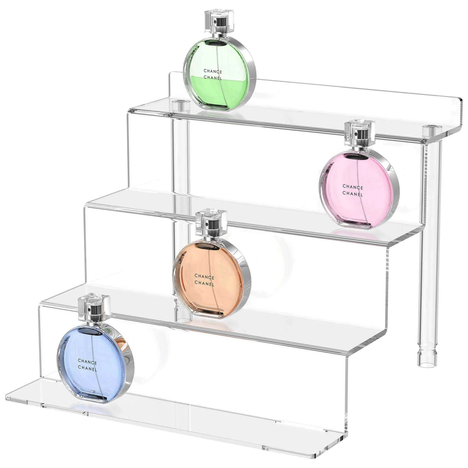 4 Tier Clear Acrylic Riser Shelf Perfume Organizer and Cologne ...