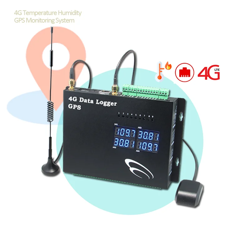Multipoint Temperature 4g Ethernet Data Logger With Location Data 4g Gps Tracking Device Truck ...