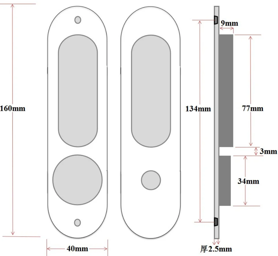 Stainless Sliding Door Lock Hidden Handle Interior Door Pull Lock ...