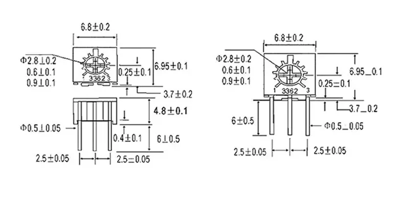 3362P 10K Trimmer Potentiometer - Variable Resistor