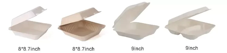 Natural Bagasse Clamshell Sugar Cane Bagasse Cutlery Sugarcane Bagasse ...