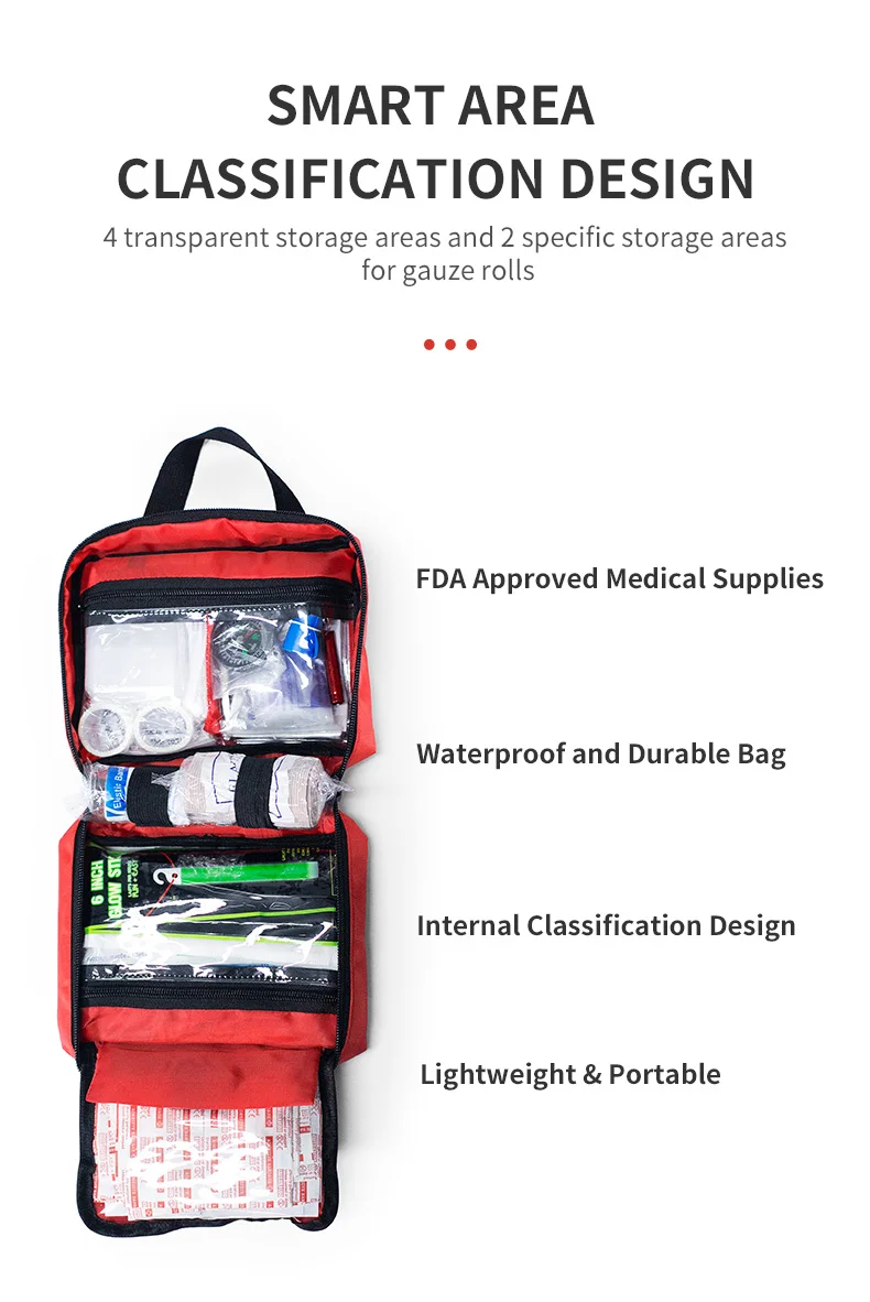 220 Piece Waterproof First Aid Kit - Perfect for Camping & Travel