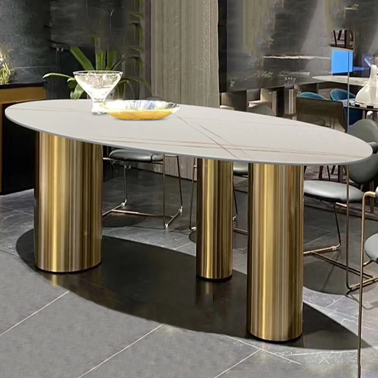 Modern Rectangular Marble Dining Table Aluminum Alloy Leg Detachable ...