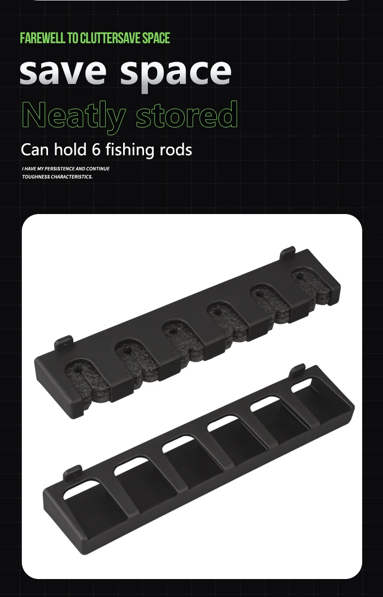 DN Multifunction Wall Mount Fishing Rod Holders - 6 Rods