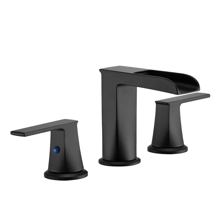 Two Handle Widespread Bathroom Faucet Separate Waterfall Basin Faucet ...