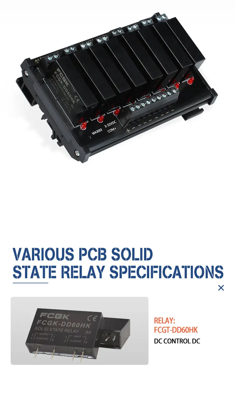 Fcgk 8 Channel Solid State Relay Module Npn Board 5v 12v 24v 32v 60vdc ...