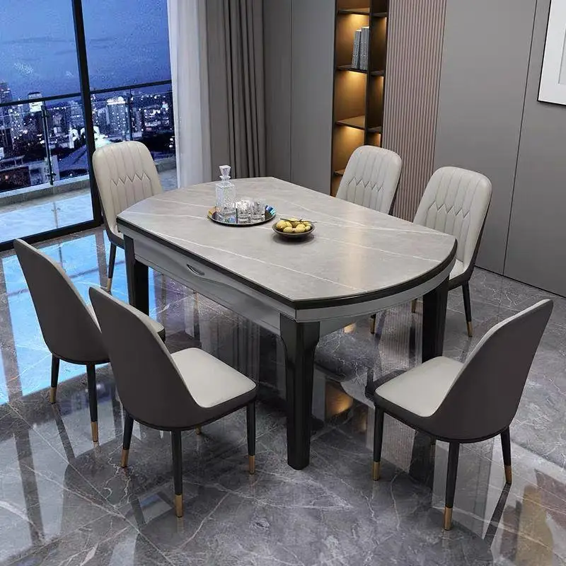 Modern Extendable Dining Tables Round Living Room Nordic Kitchen Dining ...