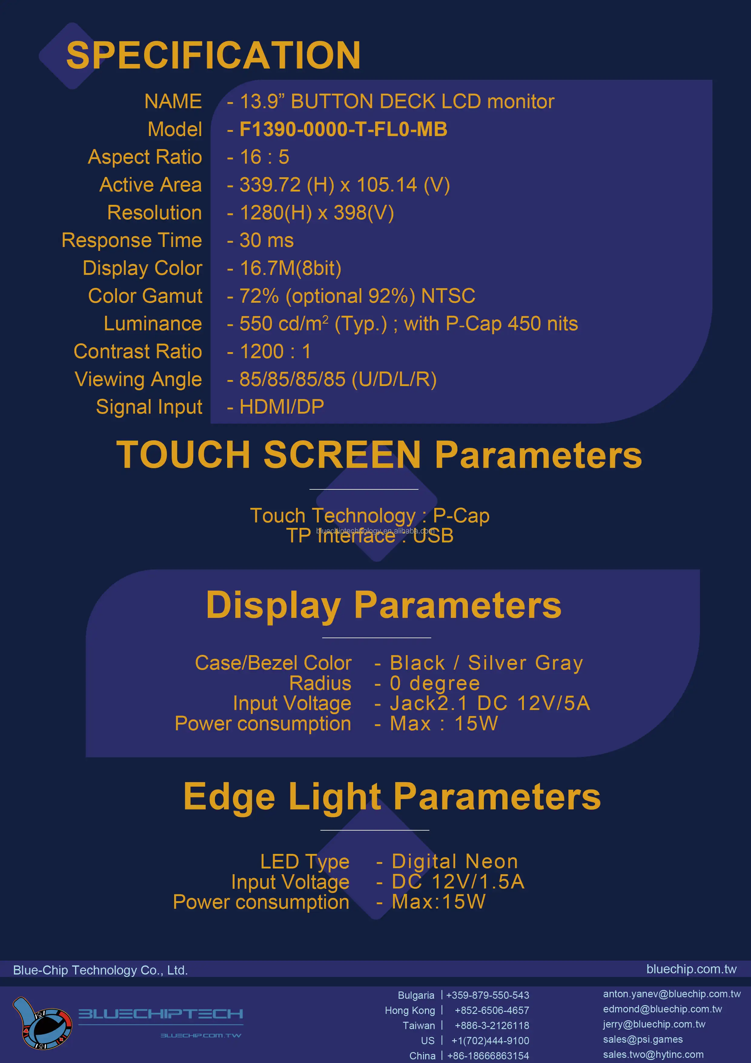 13.9 Inch Flat Button Deck With P-cap Touch Ili2511 Usb And Front ...