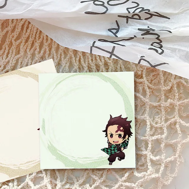 25 Sheets Kawaii Cute Cartoon Anime Demon Slayer Memo Pad Sticky Notes ...