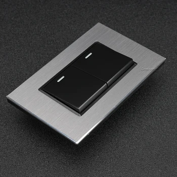Luxury Modern Wall Light Switch Electric Home 118 Black Aluminum Switch ...