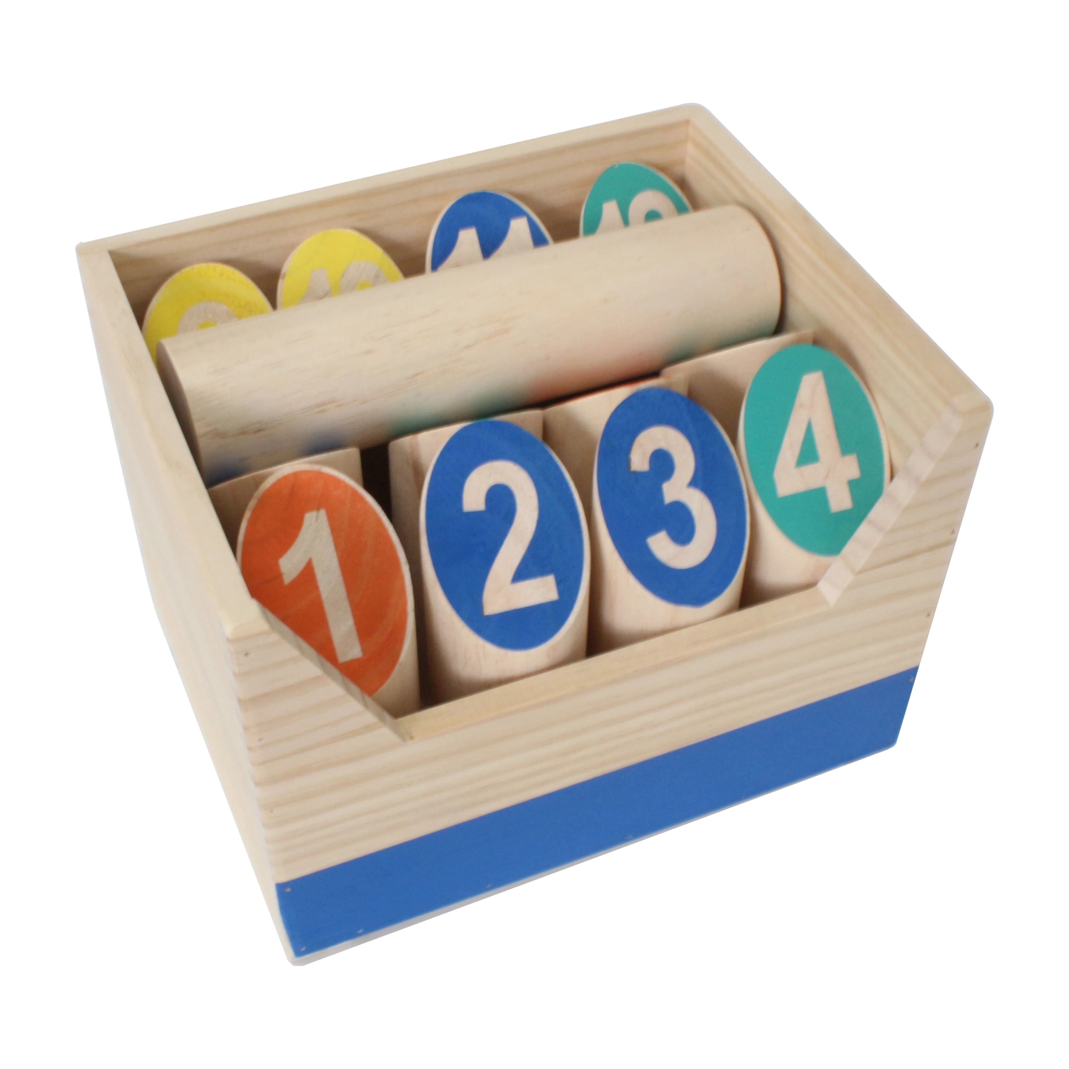 Wooden Throwing Pin Game Skittles Yard games Bowling Set Outdoor 12 ...