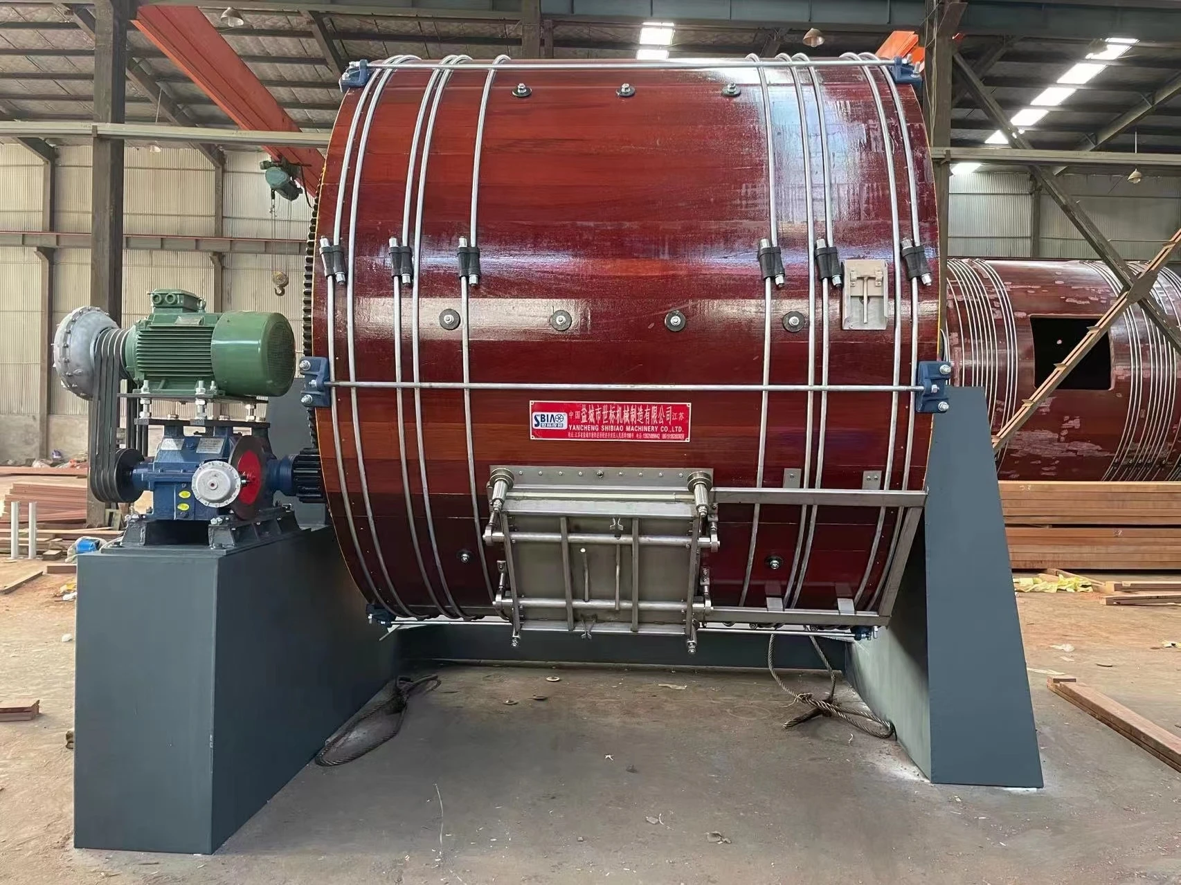 Small Leather Machine Wooden Drum for Sale - 15kw Power