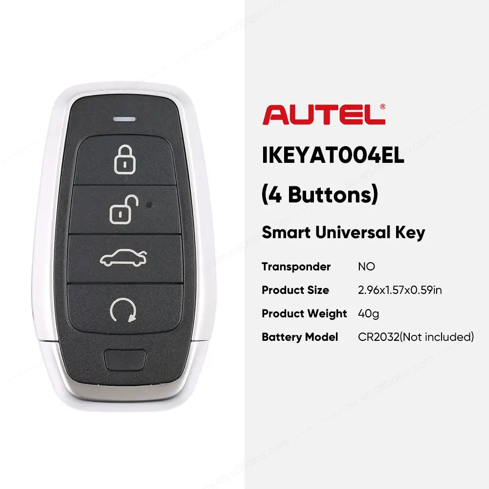Autel IKEYAT004EL IKEY 4 Buttons Smart Universal Key Used with Altra ...