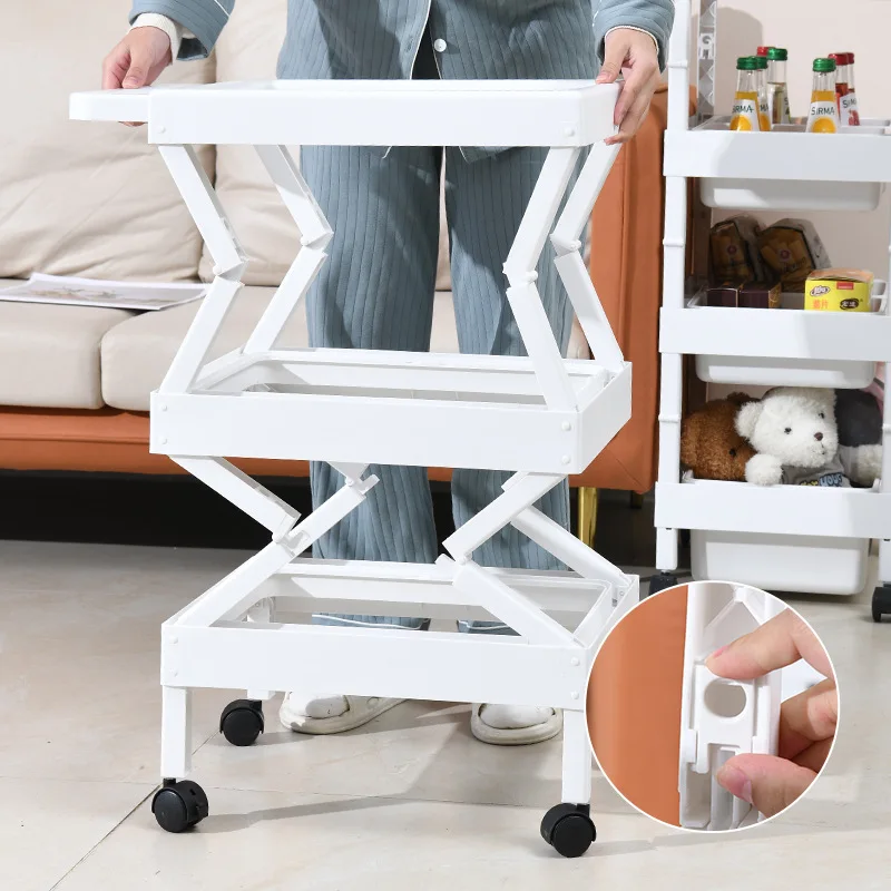 2024 Stackable Sturdy 2345 Tier Folding Plastic Storage Trolley ...