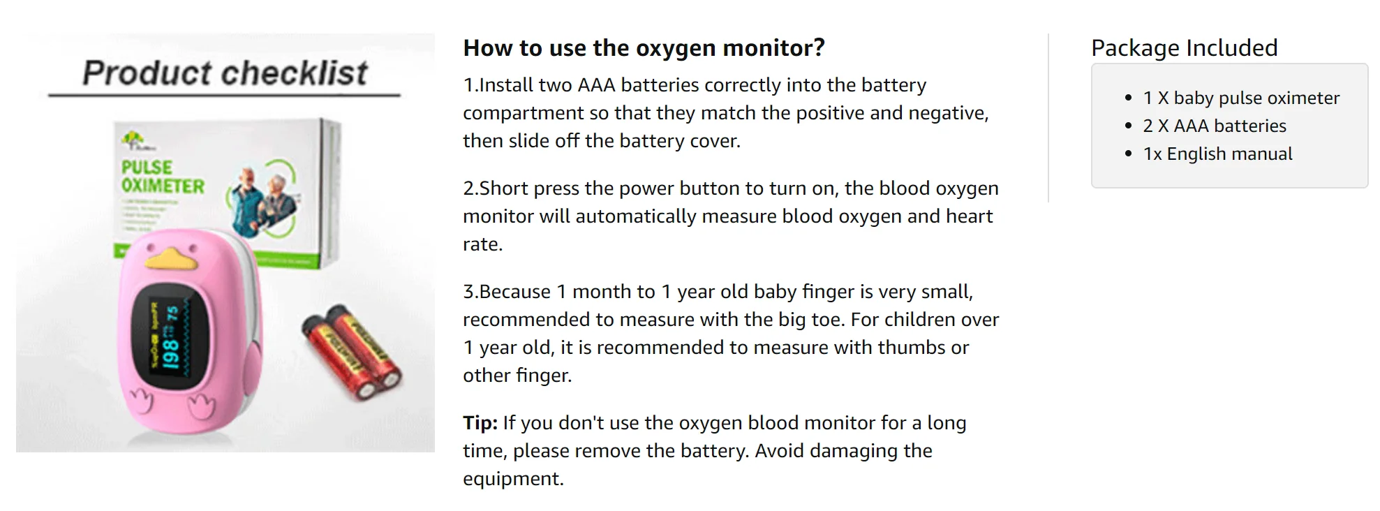 Portable Fingertip Pulse Oxy Meter Children Digital Finger Pulse Ox ...