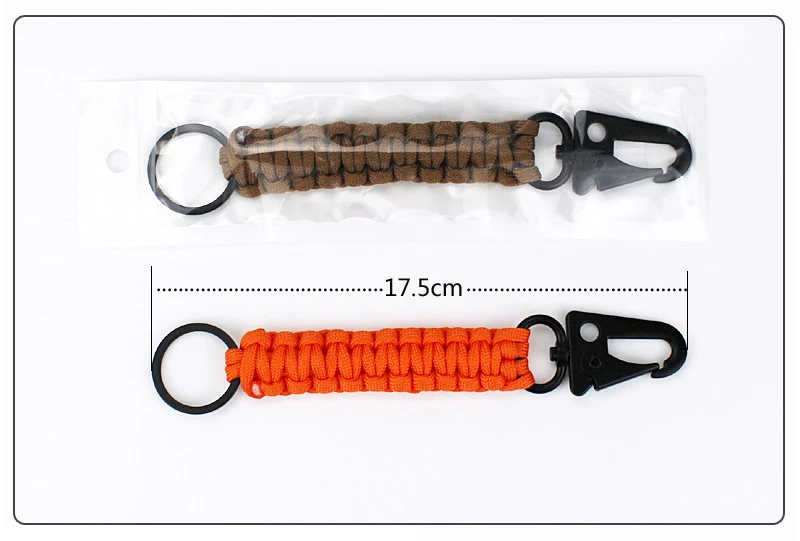 Seven-core Paracord Carabiner Survival Keychain Outdoor Hand-woven ...