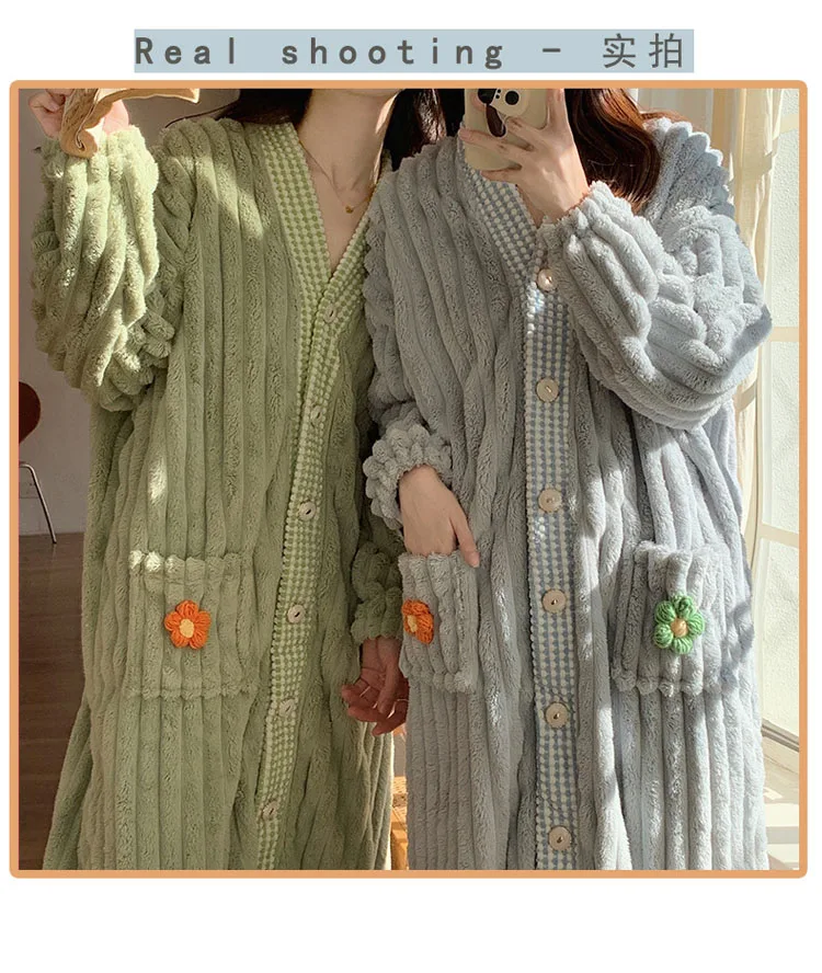 Winter Nightwear Loungewear Pyjama Girl Pijama Flannel Pillama De Mujer ...