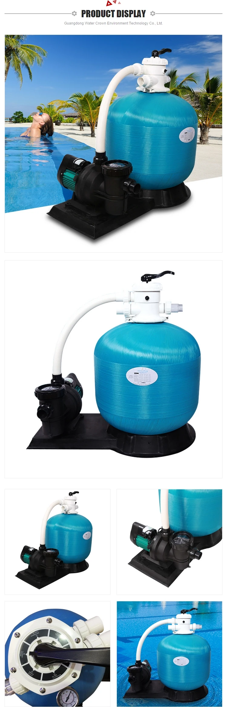 Guangdong Water Crown Professional Media Swimming Pool Sand Filter tank ...