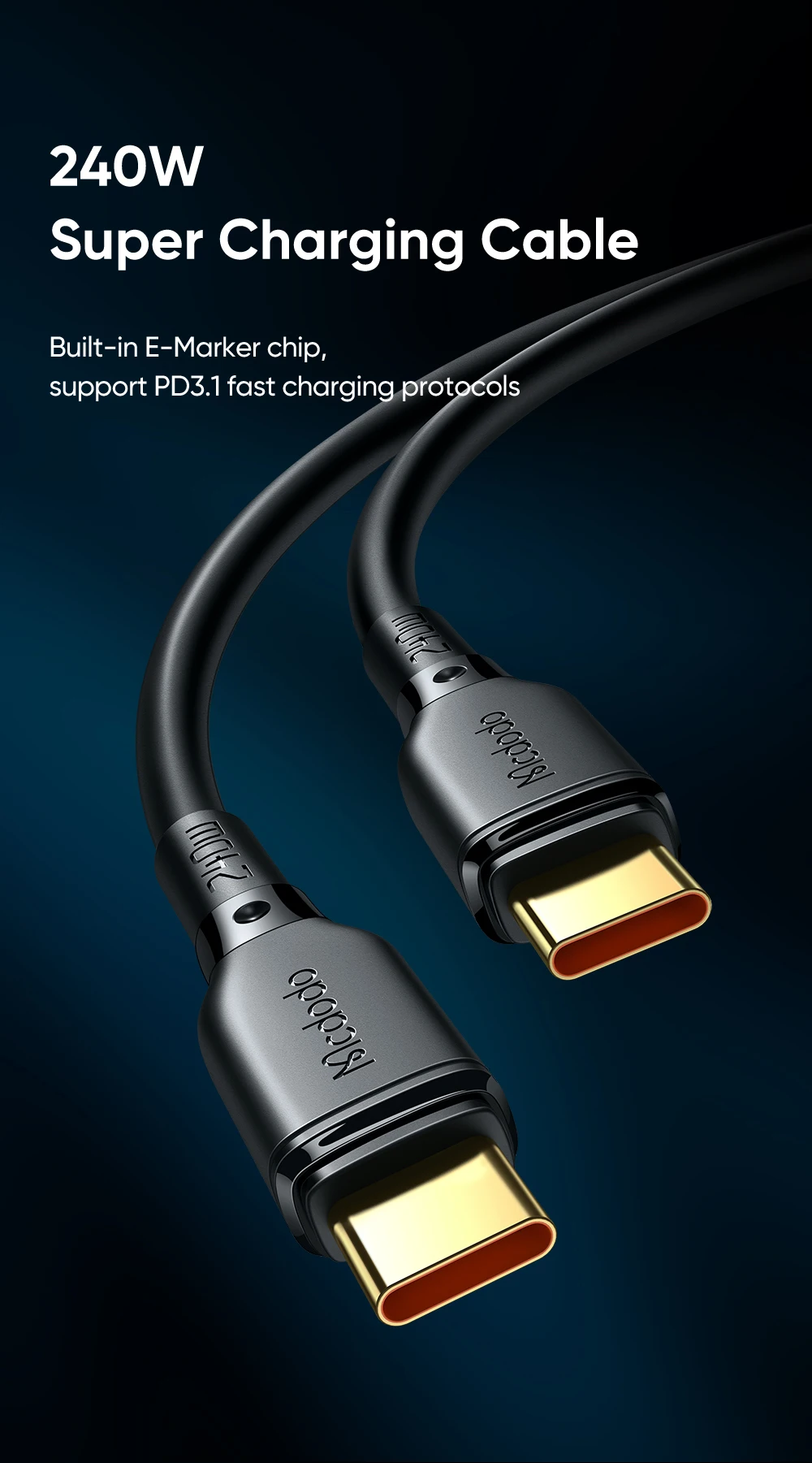 Mcdodo 140W USB C Wall Charger with 240W Cable - Fast Charge