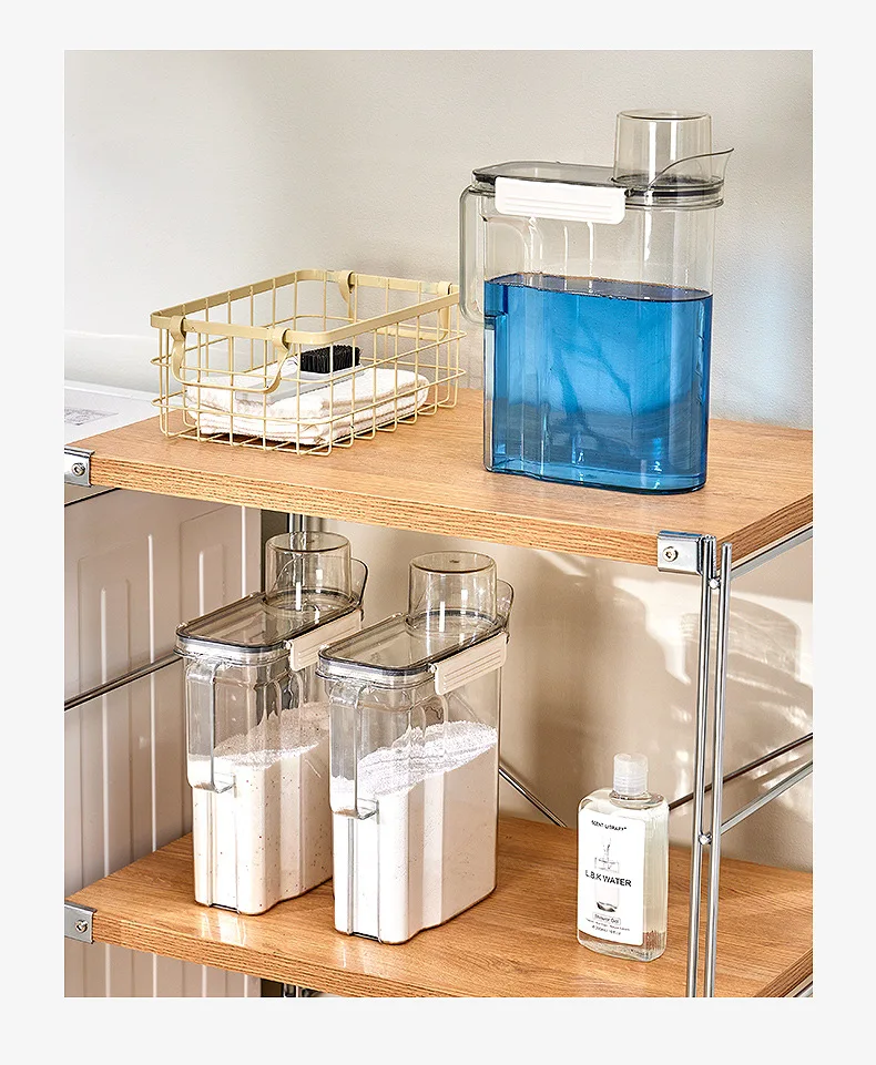 OWNSWING Clear Plastic Bathroom Storage Container Laundry Detergent ...