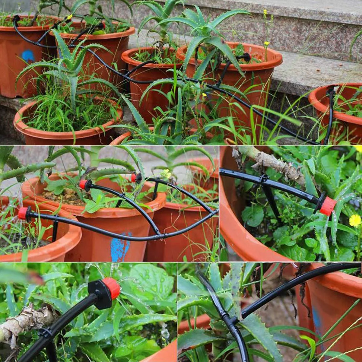 32.8ft/10m Plant Garden Drip Irrigation System Adjustable Dripper DIY ...