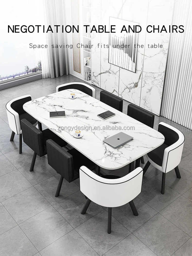 Modern Office Conference Table Meeting Mdf Table And Chairs 8-person ...