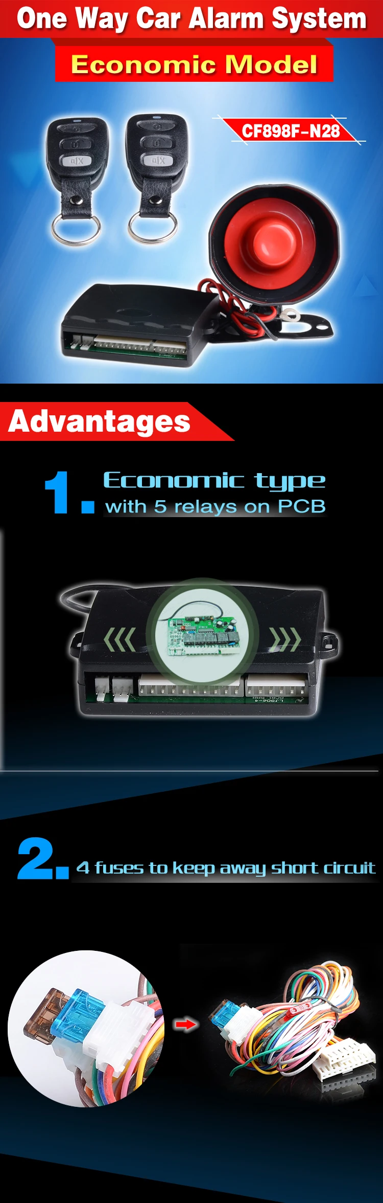 Universal Remote Control Car Alarm - Anti-Hijacking System