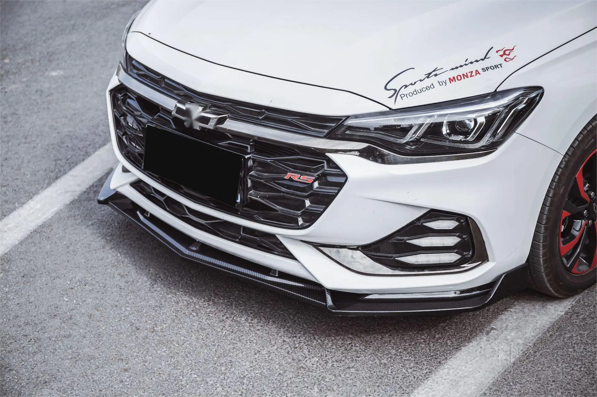 Car Body Kits Front Bumper Lip Abs Bright Black Rs Front Spoiler ...