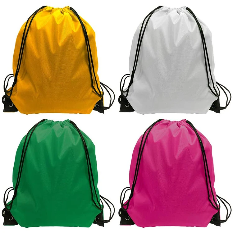 Custom Logo 210d Polyester Shopping Draw String Bag Sport Gym Bag ...