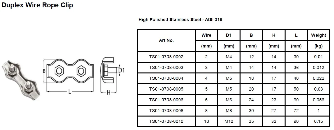 Stainless Steel Simplex Wire Rope Clip - Buy Wire Rope Clip,Simplex ...