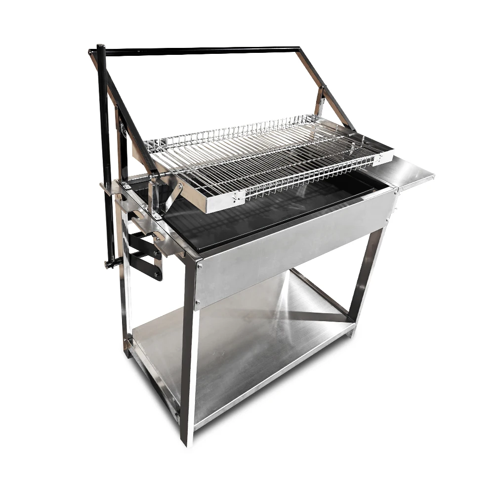 Adjustable Height Carbon Manual Flip Charcoal Bbq Rotating Bbq Basket ...