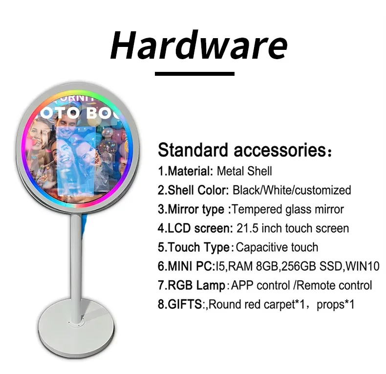 Circular Photo Booth Mirror Photo Booth Magic Mirror Photobooth Machine ...