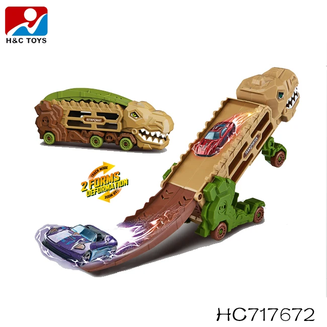 Tyrannosaurus Rex Folding Rail Cars + 6 Metal Cars +1 Catapult ...